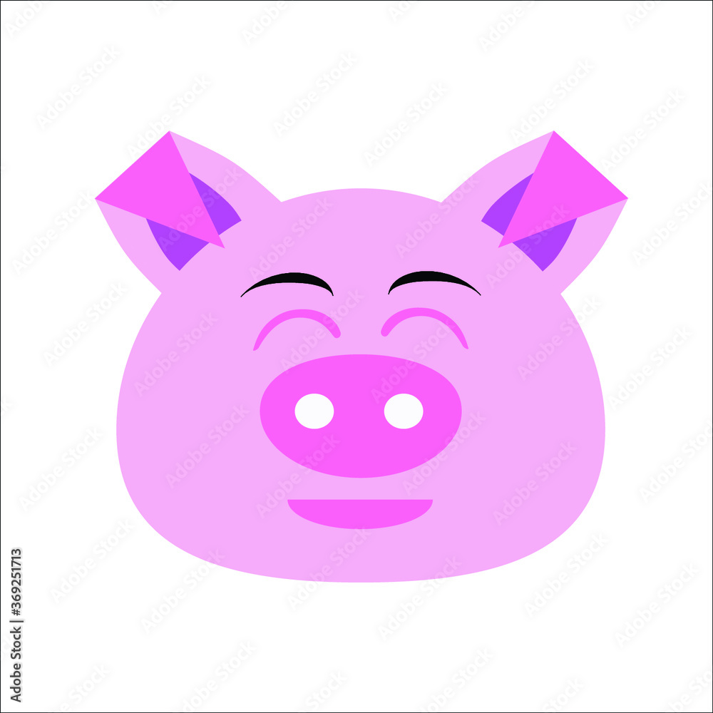 smile animals face drawing in cartoon vector Stock Vector | Adobe Stock