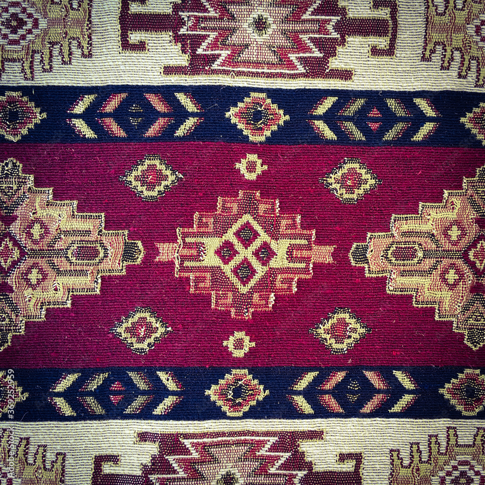 Fabric with Armenian pattern. Carpet detail with traditional ornaments ...