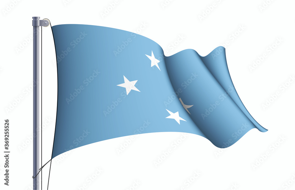 Micronesia flag state symbol isolated national banner. Greeting card ...