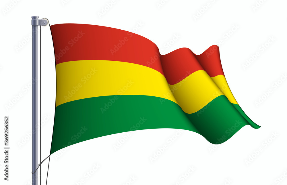 Bolivia flag state symbol isolated on background national banner ...