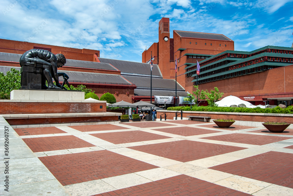 The British Library, the national library of United Kingdom, in Euston ...