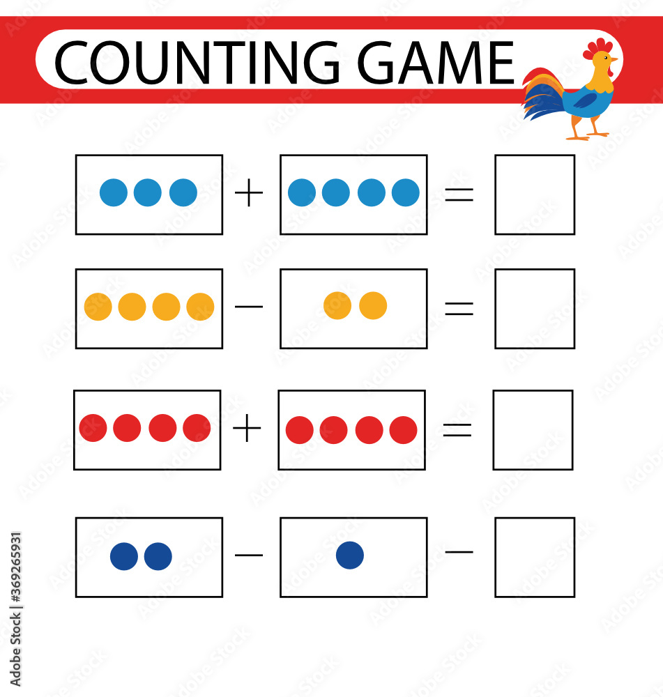 Addition and subtraction. Task for kids. Education developing worksheet ...