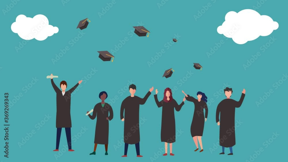 Group of young people celebrating their graduation Stock Video | Adobe ...