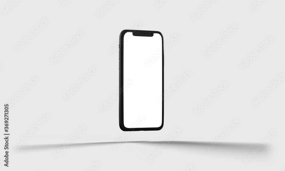 Phone Front View Portrait Tilted to the Right Floating in Mid Air ...