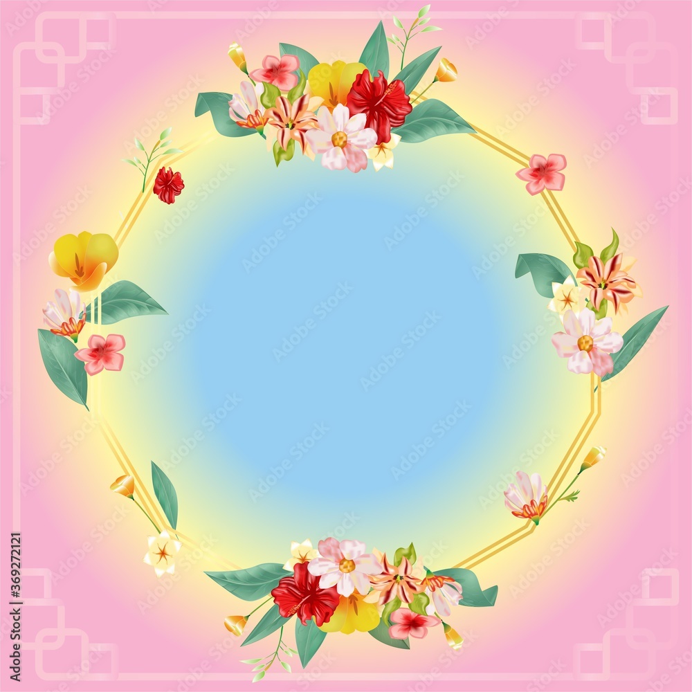 Floral Frame and border background template Stock Vector | Adobe Stock