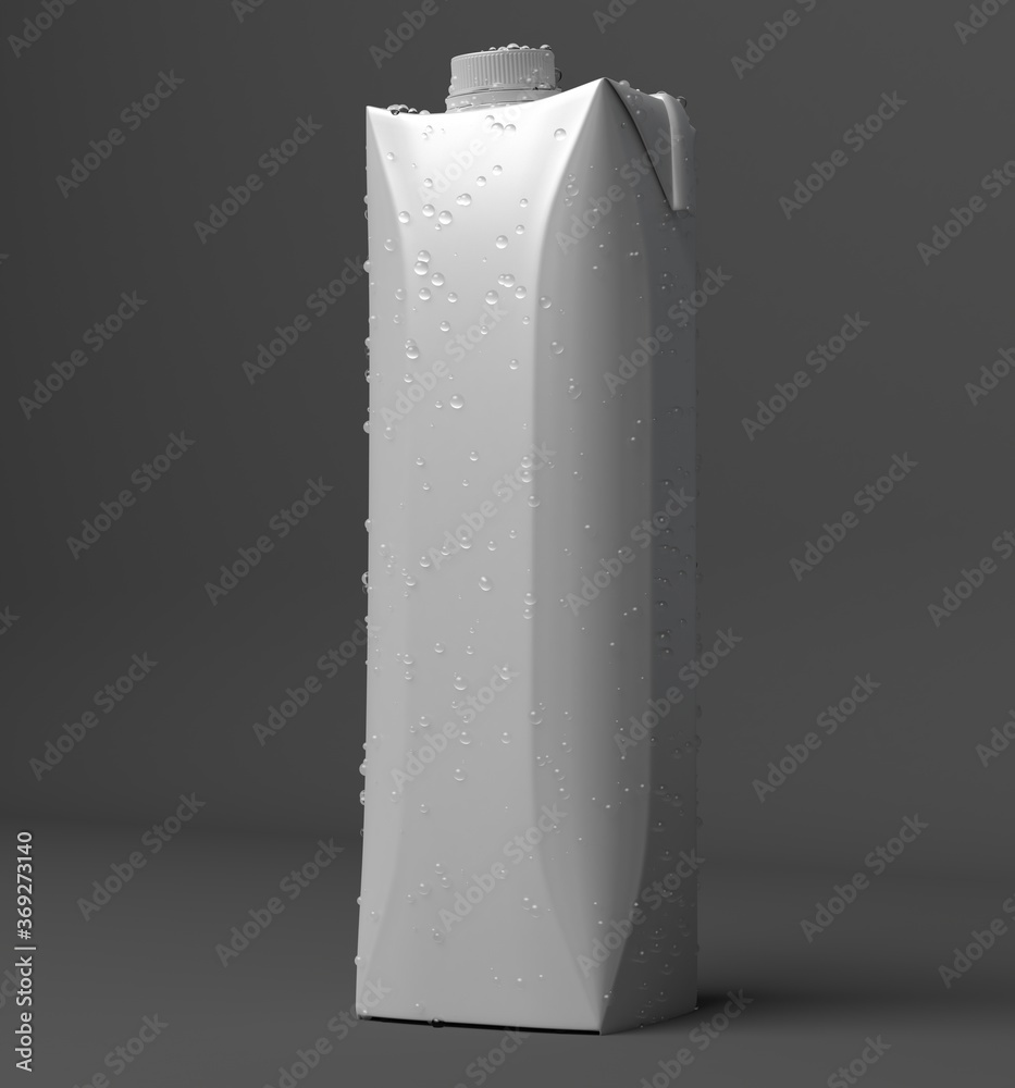 One litre carton packaging mockup for dairy products and fruit juice ...