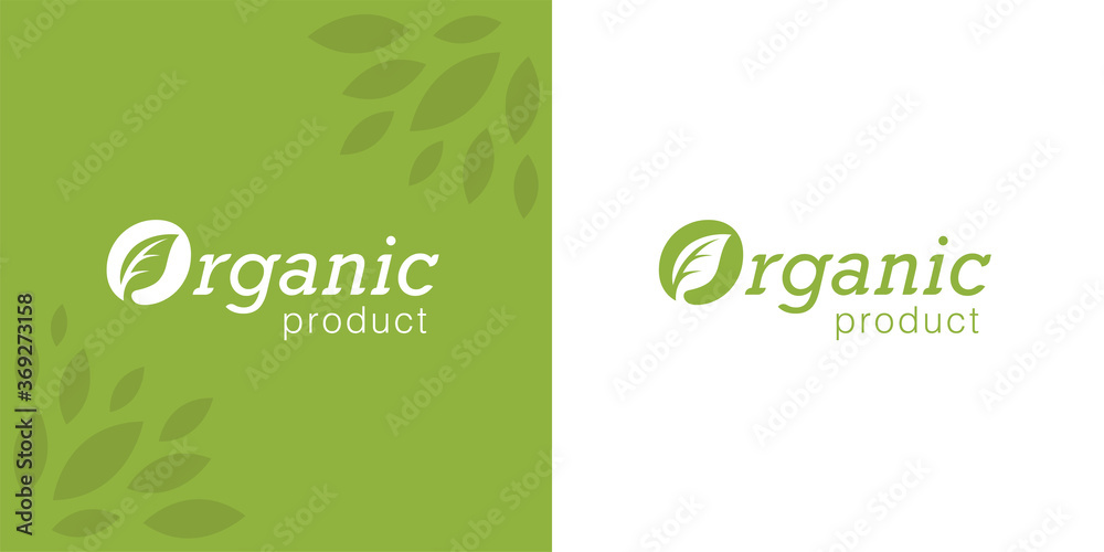 Organic product icon emblem. Natural eco friendly label symbol. Bio ...