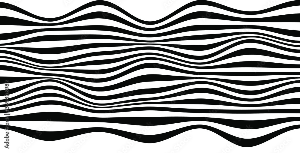 Black stripes pattern. Op art. Abstract monochrome background. Modern ...