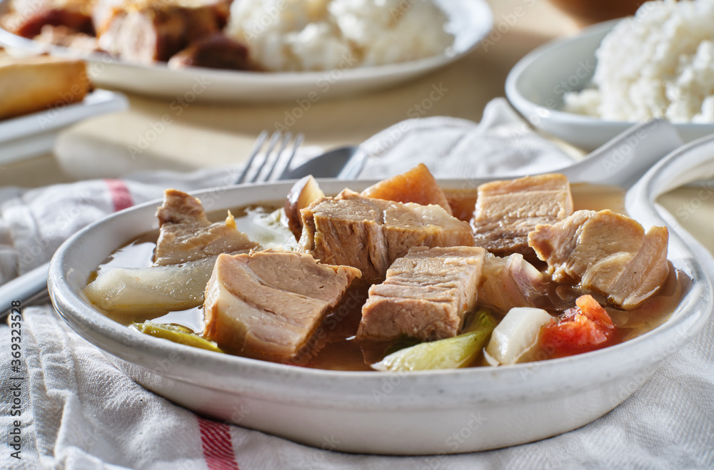 filipino sinigang soup with pork belly Stock Photo | Adobe Stock