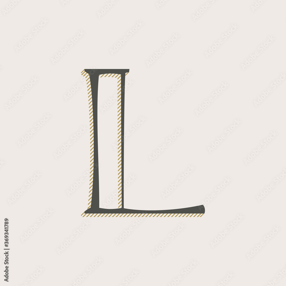 Elegant L letter serif font logo. Classic thin pen lettering with ...