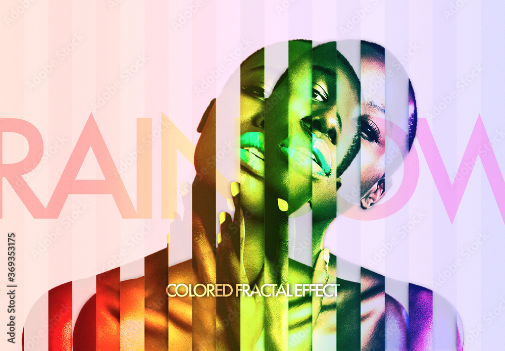 Rainbow Sliced Photo Effect Stock Template | Adobe Stock