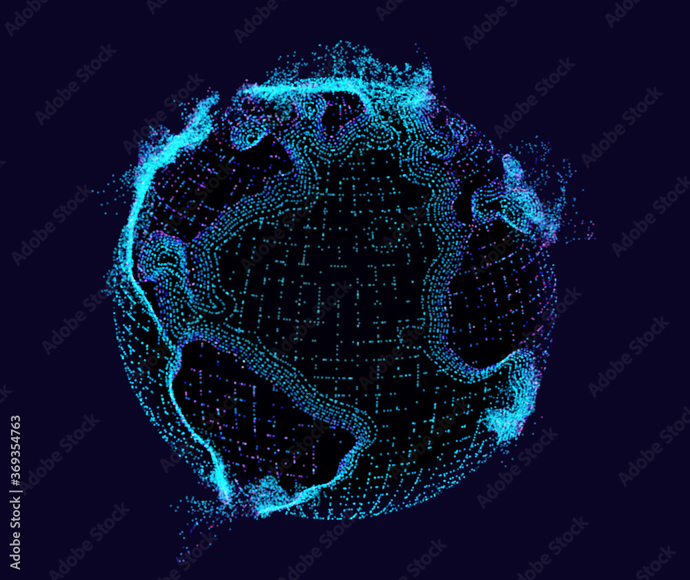 Globe hologram technology vector background. Earth tech hud. Futuristic ...
