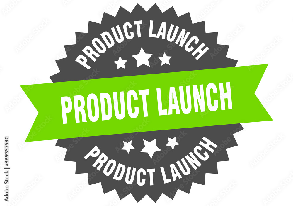 product launch round isolated ribbon label. product launch sign Stock ...