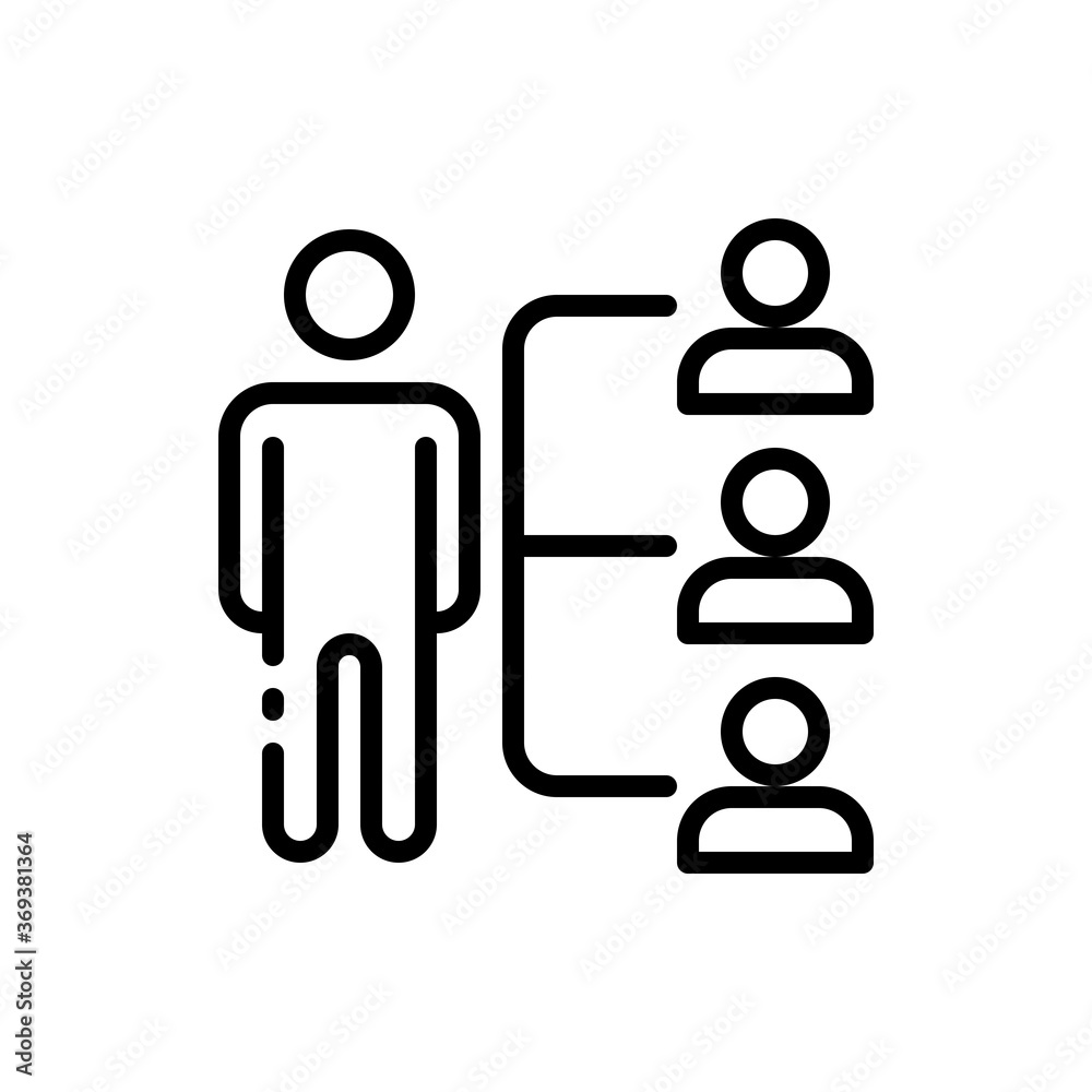 Organization chart outline icons. Vector illustration. Editable stroke ...