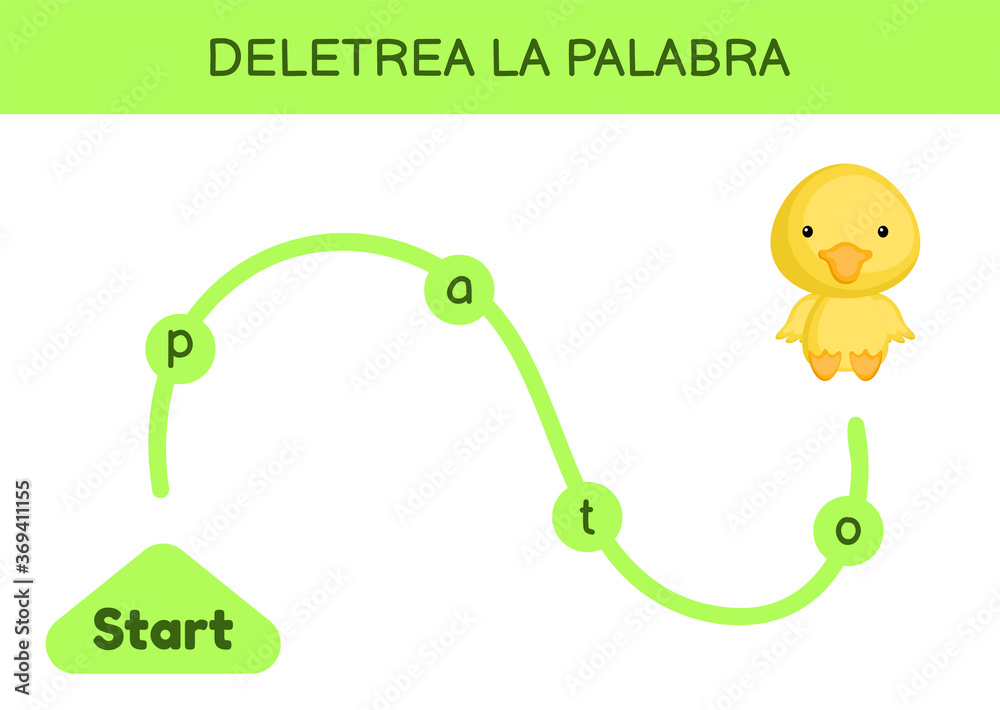Deletrea la palabra - Spell the word. Maze for kids. Spelling word game ...