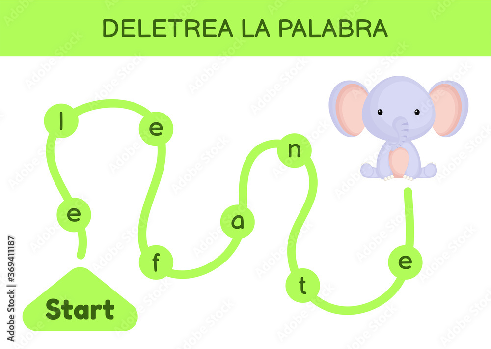 Deletrea la palabra - Spell the word. Maze for kids. Spelling word game ...