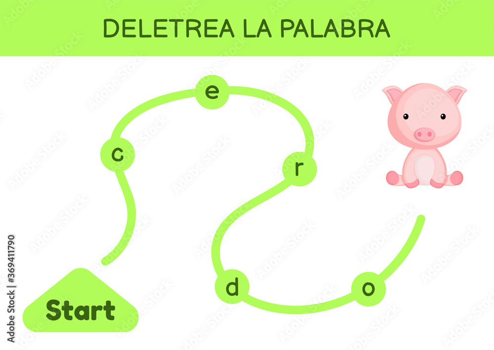 Deletrea la palabra - Spell the word. Maze for kids. Spelling word game ...