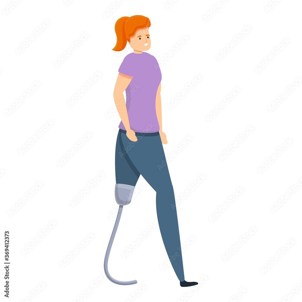 Woman leg prothesis icon. Cartoon of woman leg prothesis vector icon ...