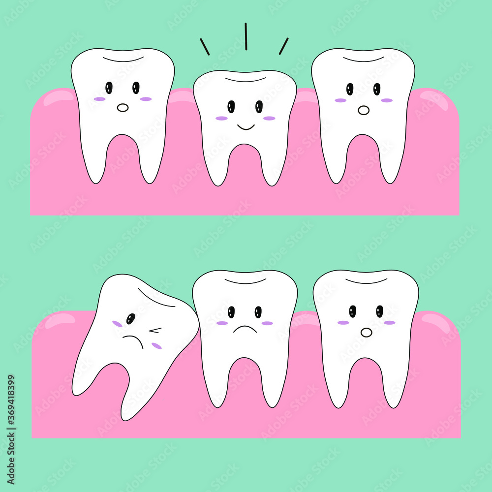 Vector illustration. The choice of images. Funny teeth. Teeth icons ...