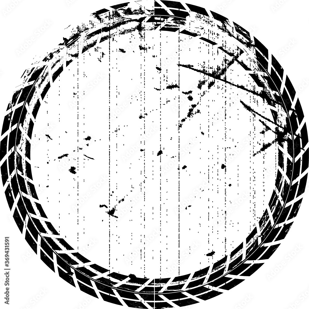 Tire Track Vector Round Border Frame Stock Vector | Adobe Stock