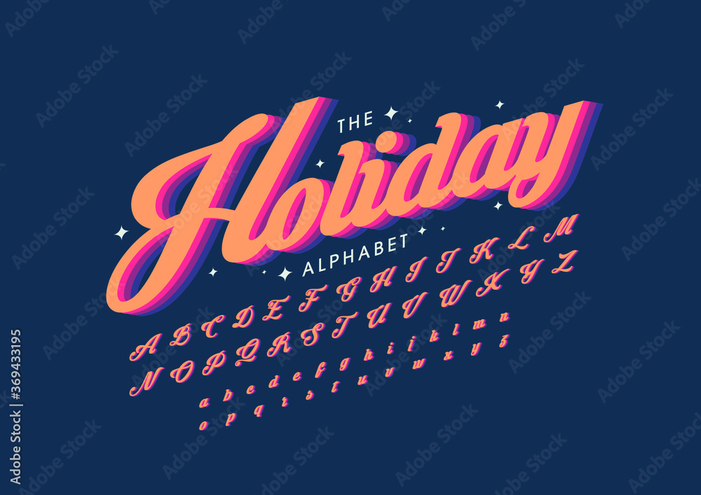 Vector of stylized font and alphabet Stock Vector | Adobe Stock