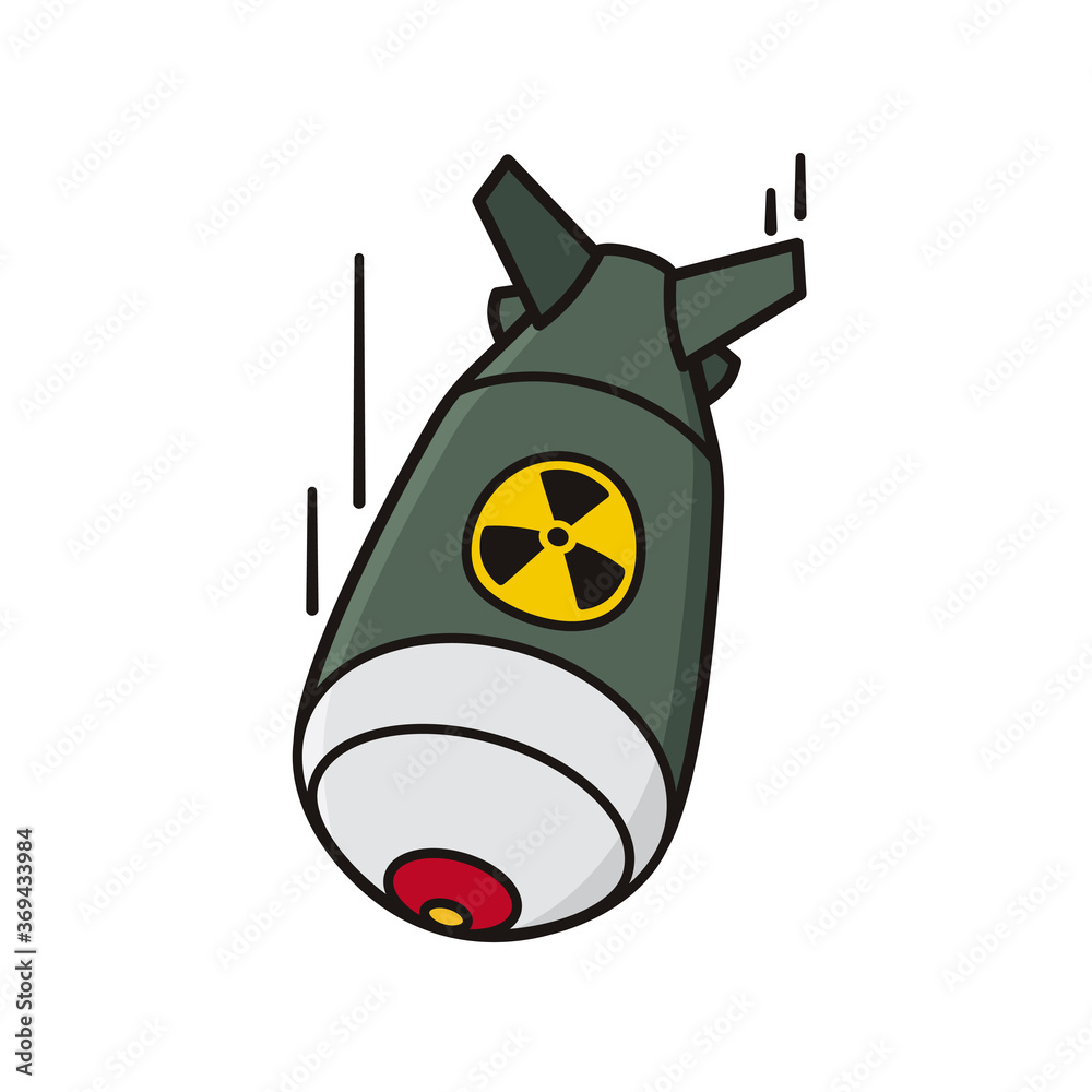 Fat Man, atomic bomb from World War II isolated vector illustration for ...