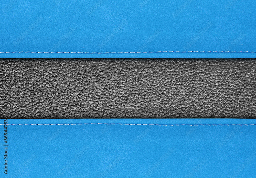 stitched blue and black leather background Stock Photo | Adobe Stock