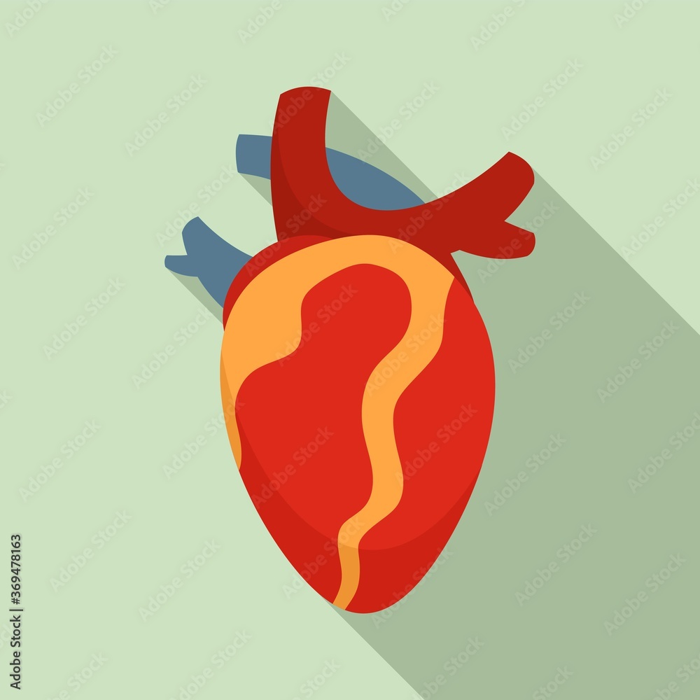 Anatomy human heart icon. Flat illustration of anatomy human heart ...