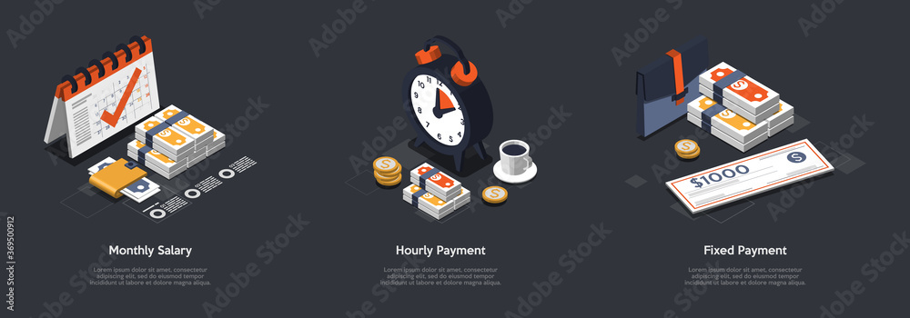 Concept Of Wages. Negotiations Of Monthly Salary, Hourly Payment And ...