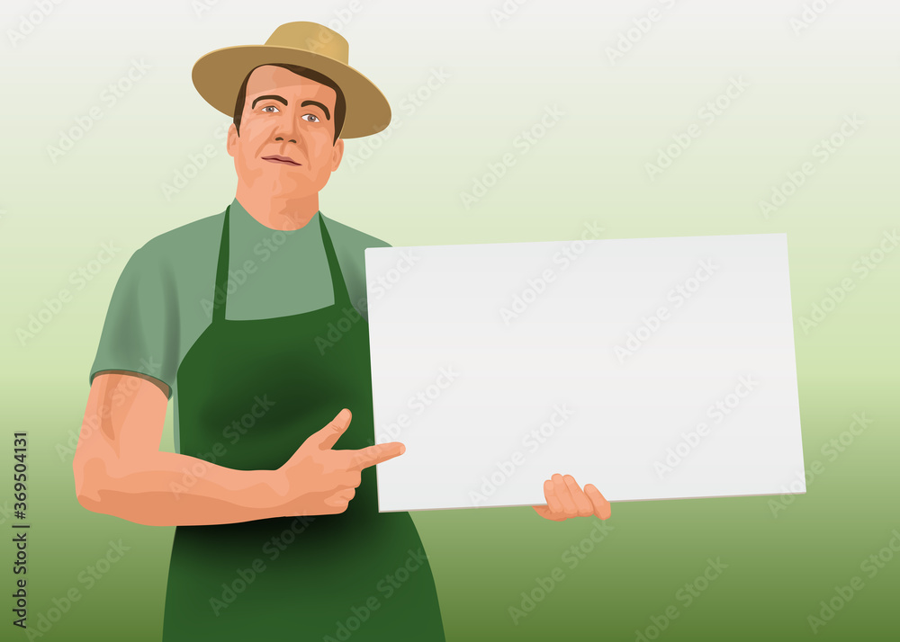 Vetor de Dans un style graphique de bande dessinée, le jardinier ...