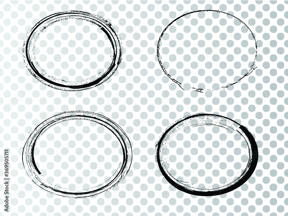Vector Frames. circle for image. distress texture . Grunge Black and ...