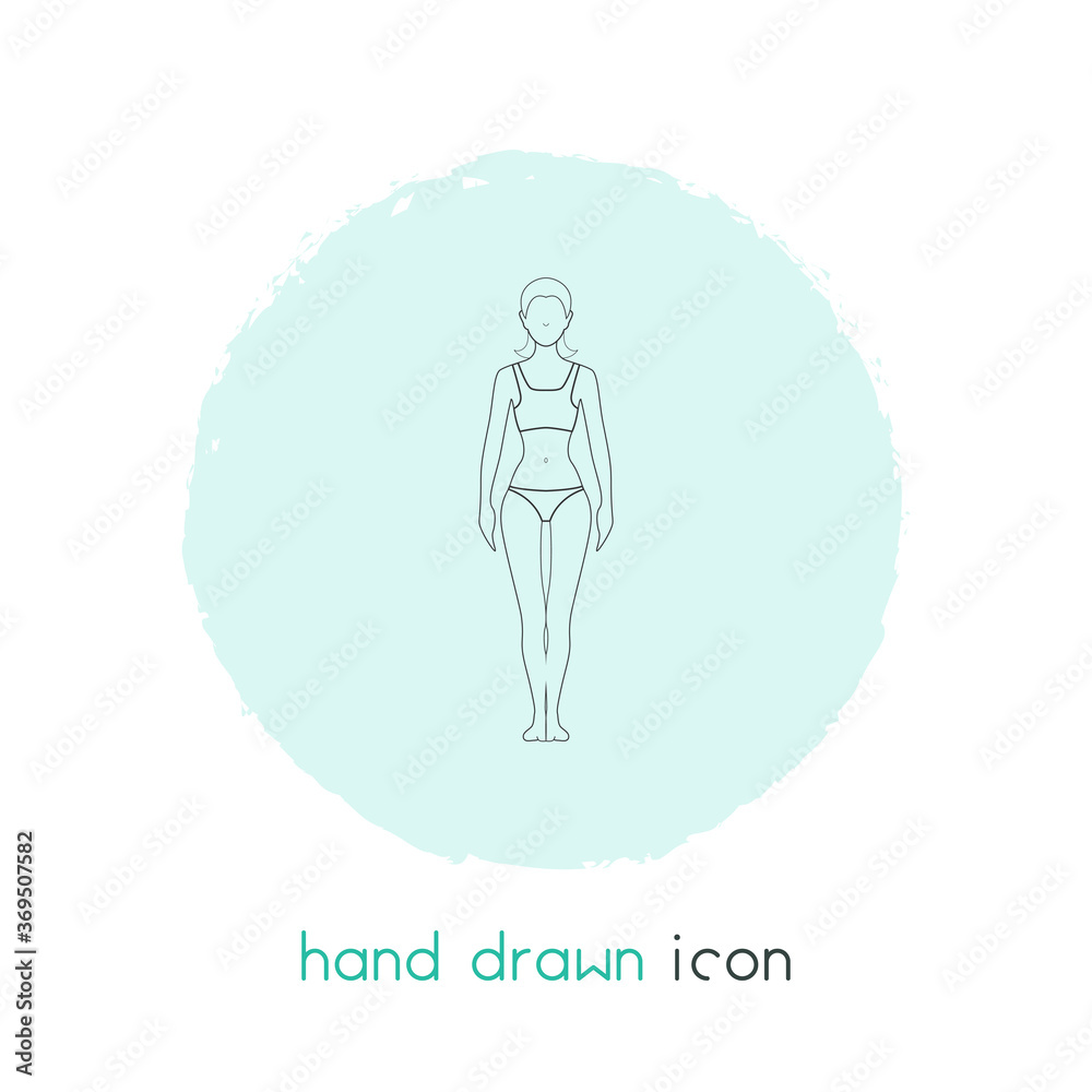 Slim girl icon line element. Vector illustration of slim girl icon line ...