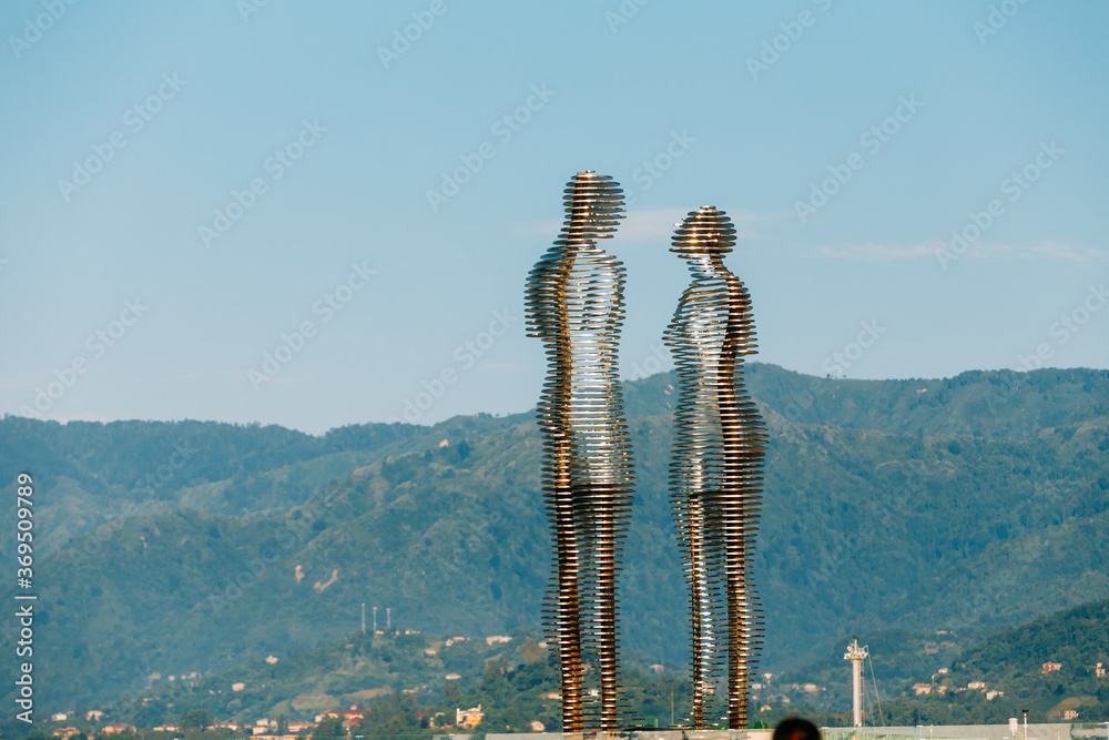 Batumi, Adjara, Georgia. Moving metal sculpture created by Georgian ...