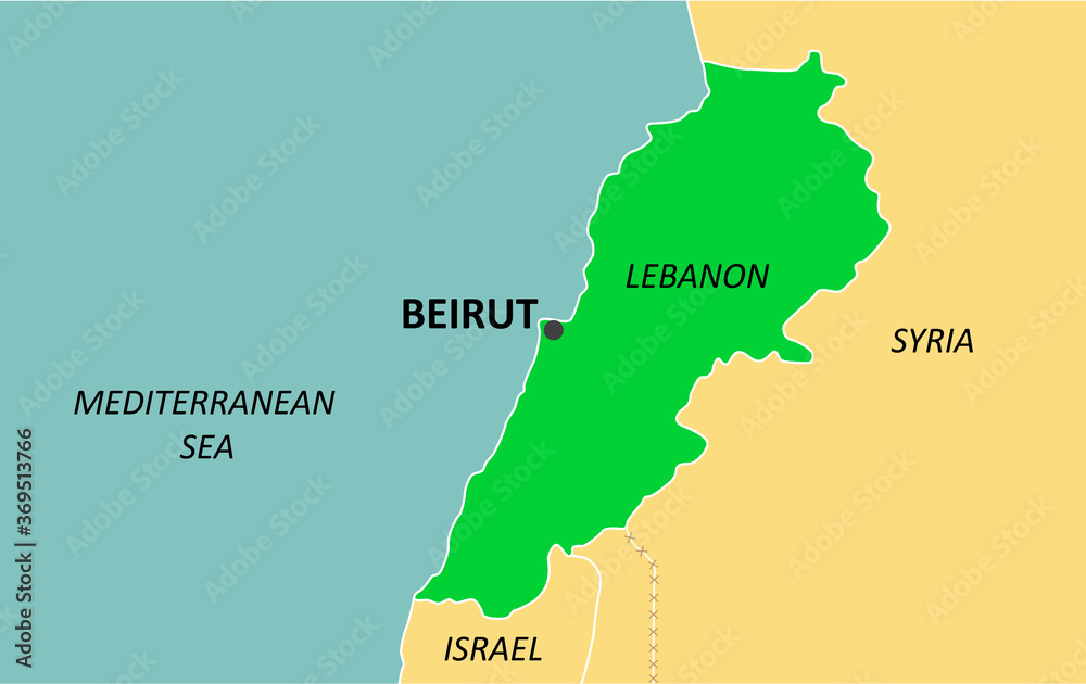 Detailed map of Lebanon with cities. Vector illustration Stock Vector ...