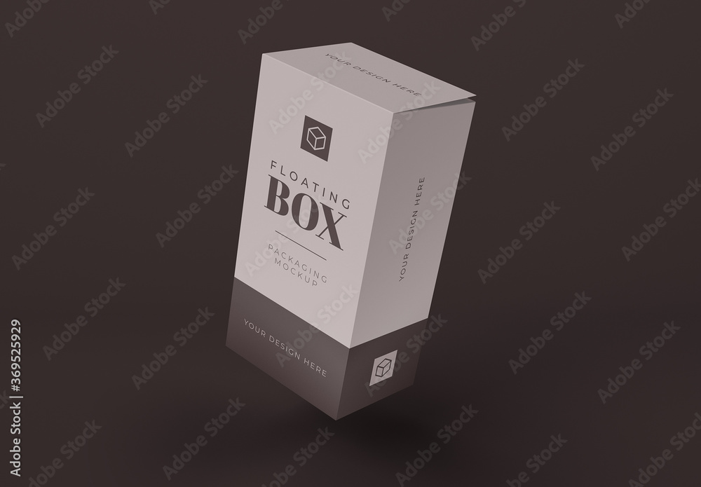 Floating Tall Box Mockup Stock Template | Adobe Stock
