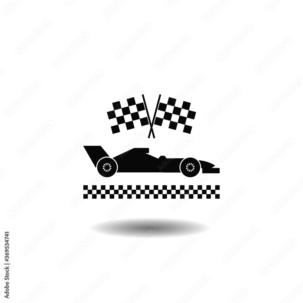 Formula 1 racing car icon with shadow Stock Vector | Adobe Stock