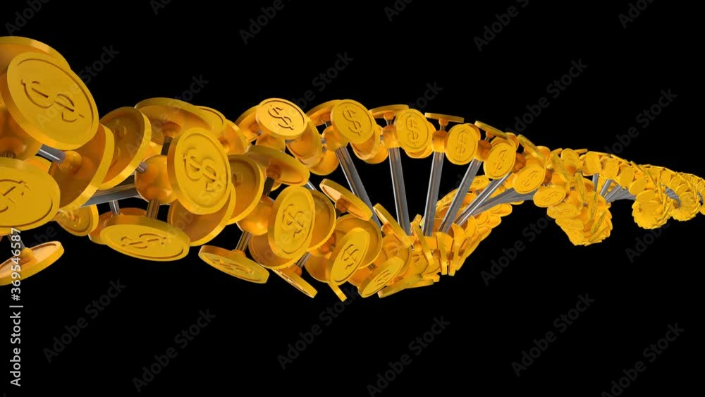 3d animation DNA gold chain, transparent background Stock Video | Adobe ...