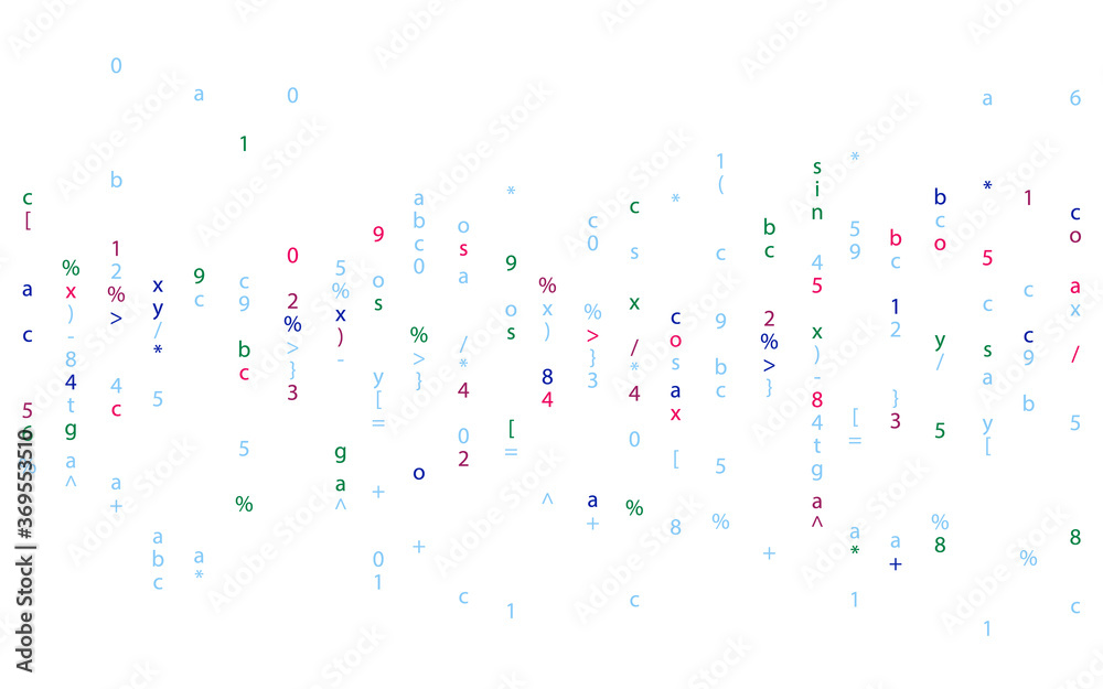 Colored mathematical signs of algebra on a white background. Template ...