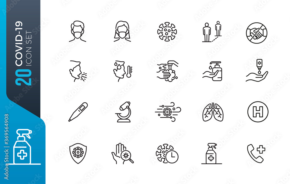 covid 19 pandemic icon set Stock Vector | Adobe Stock