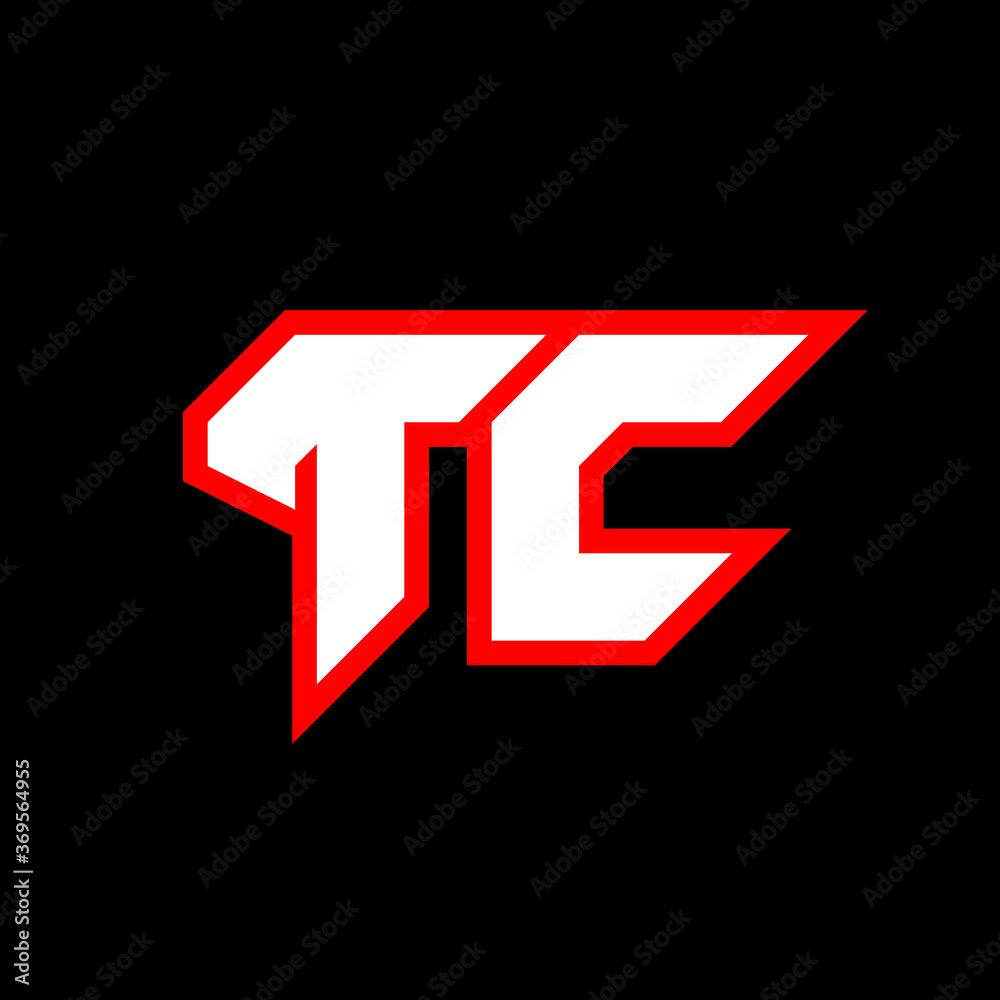 Vetor do Stock: TC logo design, initial TC letter design with sci-fi ...