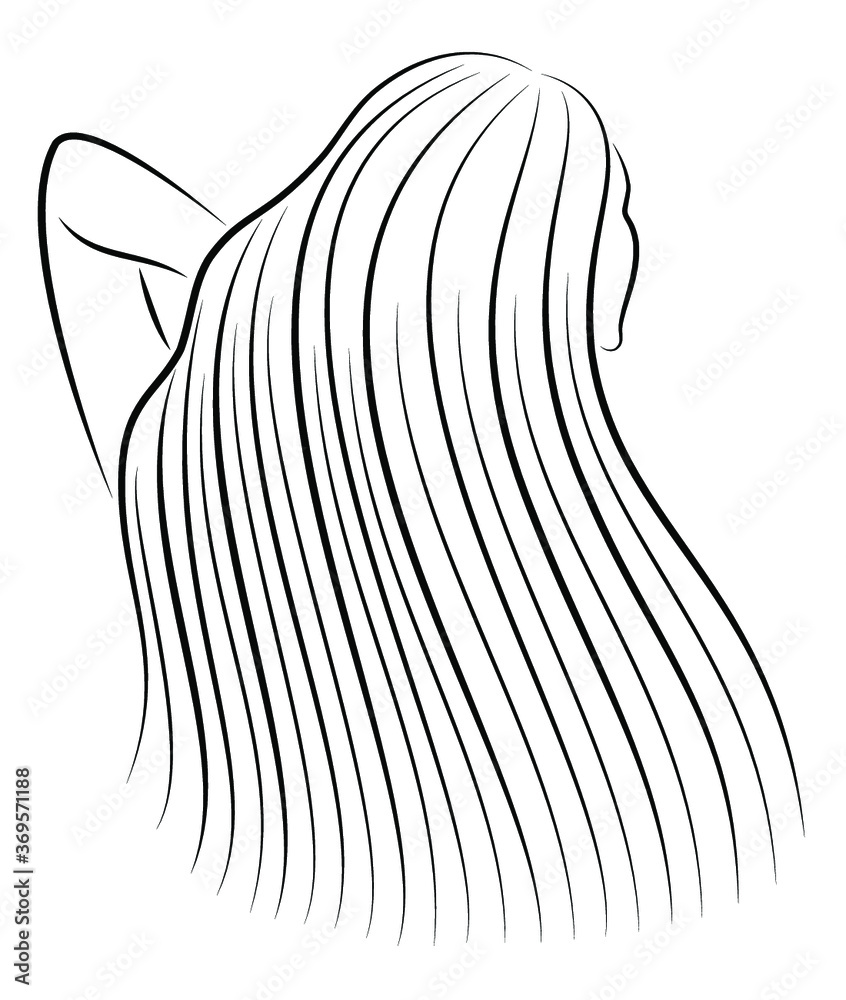 Straight beautiful girl hair. The lady is beautiful and stylish ...