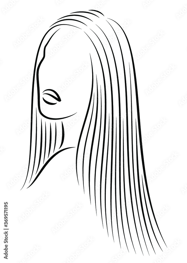 Straight beautiful girl hair. The lady is beautiful and stylish ...