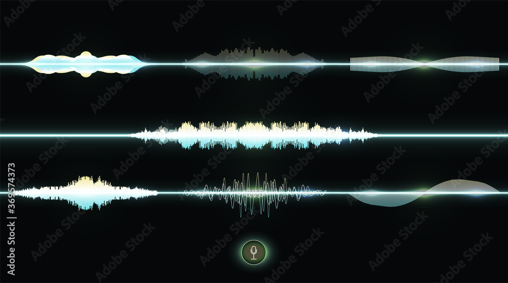Sound waves vector illustration design template Vector sound waves set ...