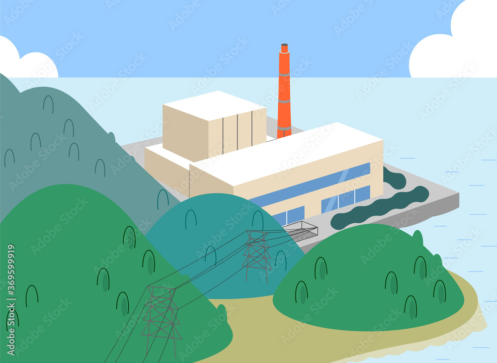 原子力発電所イラストアイコン Stock イラスト | Adobe Stock