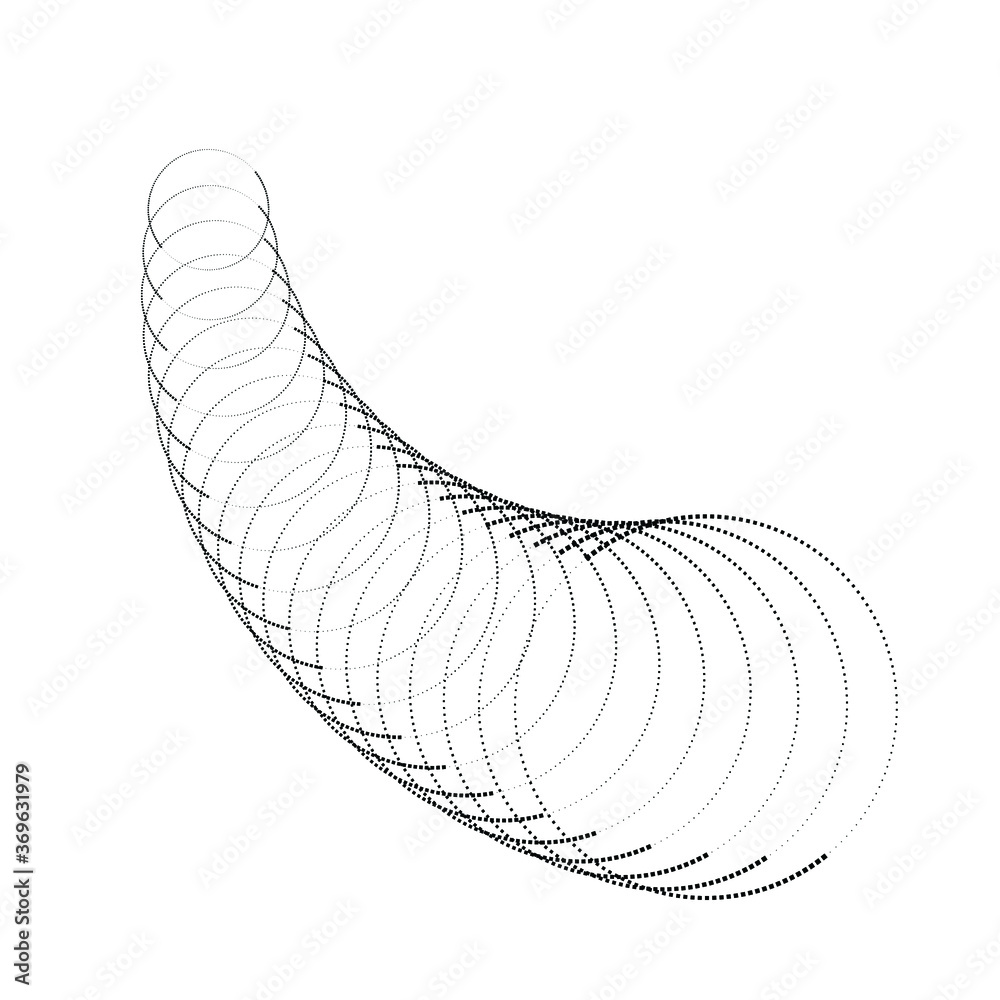 Halftone dots in tunnel form. round logo . vector dotted frame pipe ...