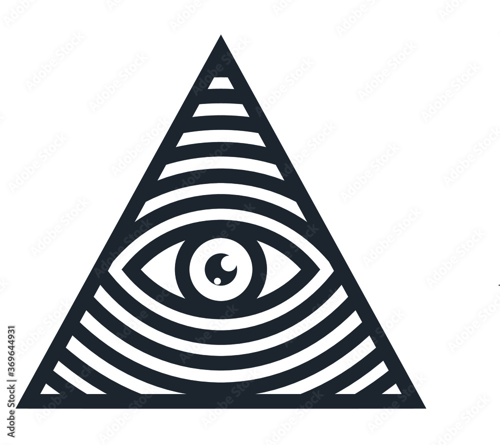 Masonic Illuminati Symbol, Eye in Triangle Sign. Vector Illustration ...