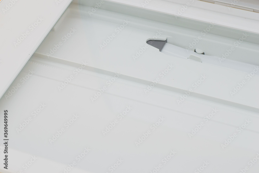 printer + scanner, with the lid open. Ready to print Stock Photo ...