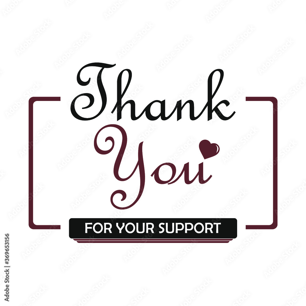 thank you for your support, typography, text, word Stock Vector | Adobe ...