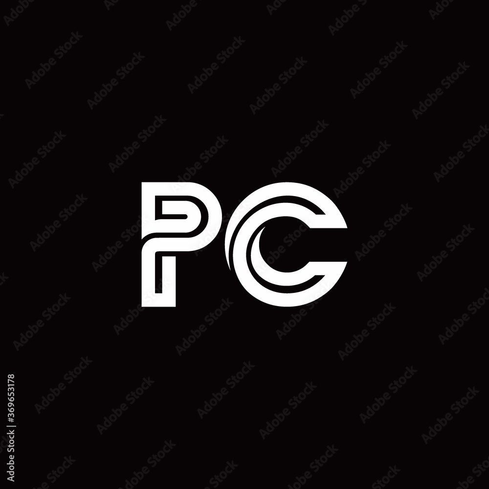PC monogram logo with abstract line Stock Vector | Adobe Stock