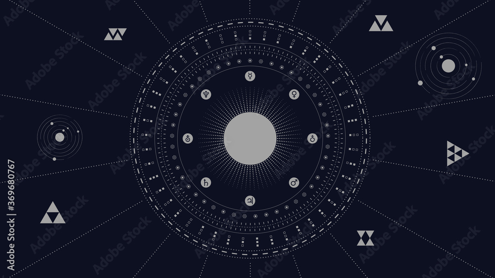 Solar system. Abstract. Line art. Stock Vector | Adobe Stock
